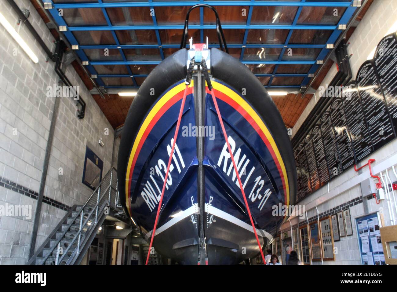 A front view of a Shannon class all-weather lifeboat used by the RNLI ...
