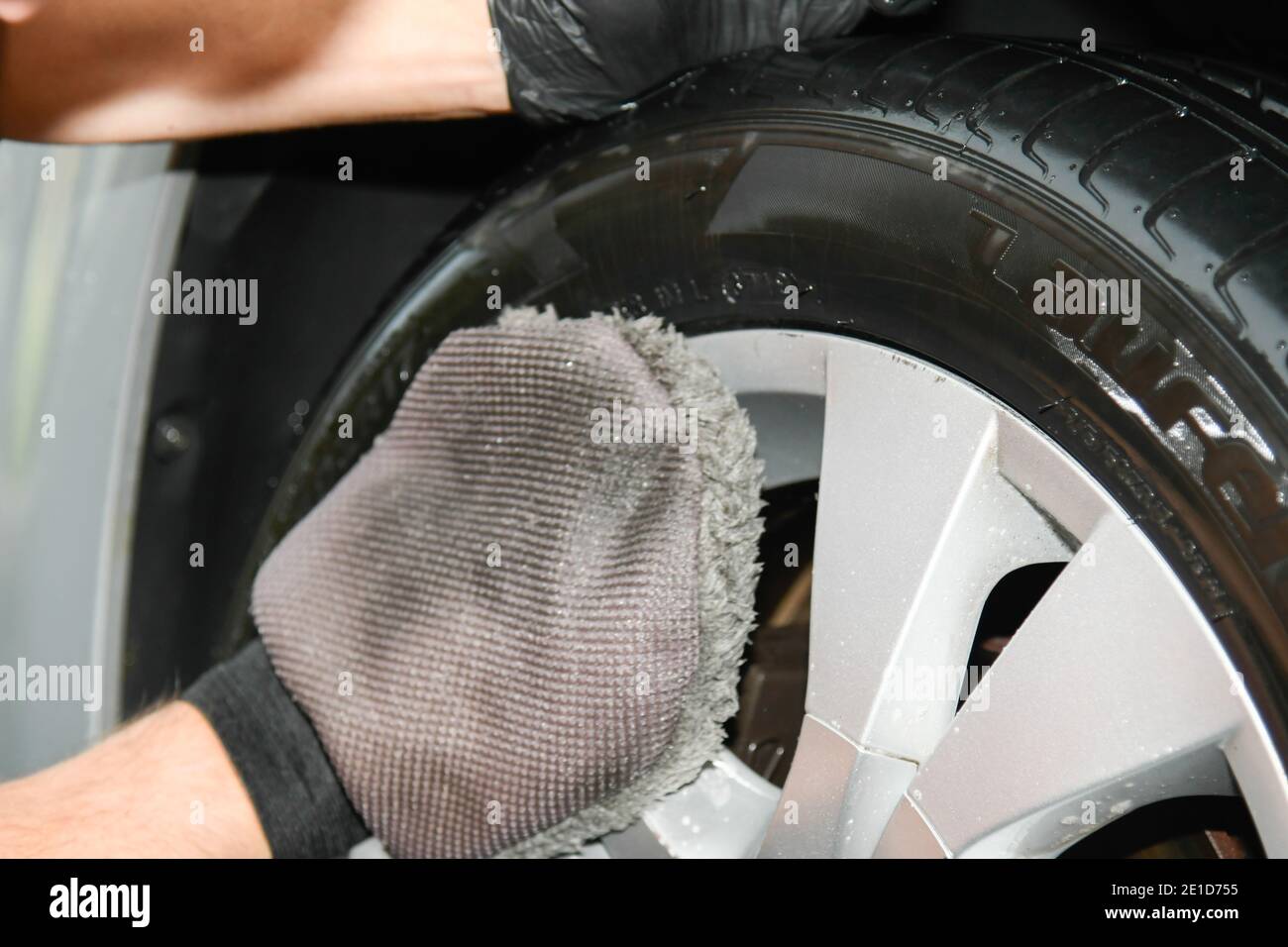 Details of cleaning a car by hand Stock Photo - Alamy