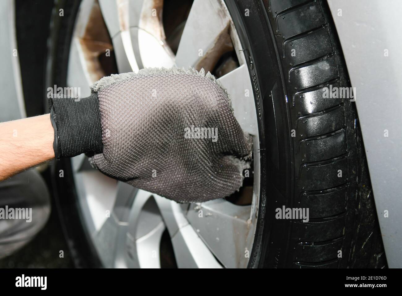 Details of cleaning a car by hand Stock Photo - Alamy