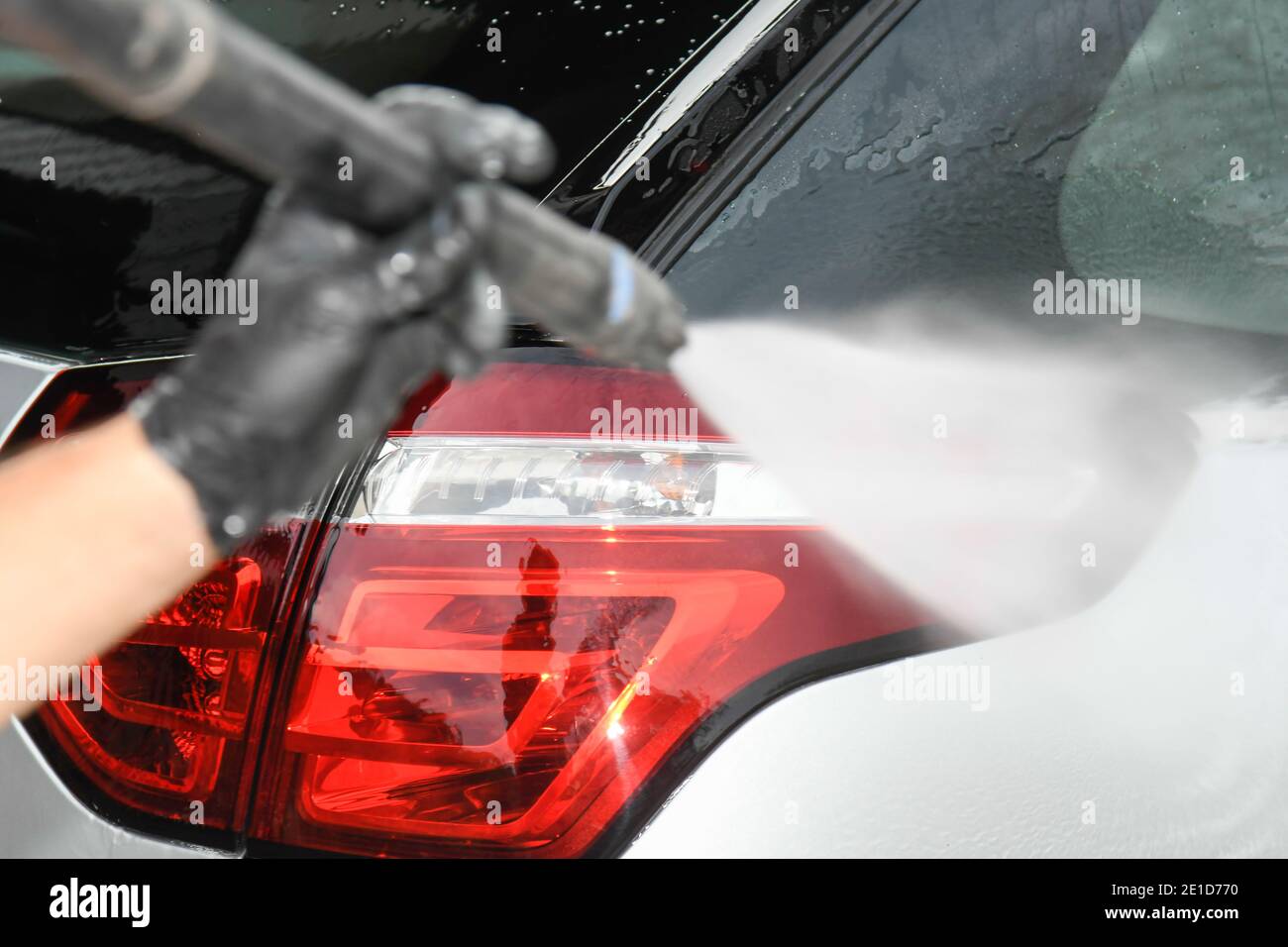 Details of cleaning a car by hand Stock Photo - Alamy