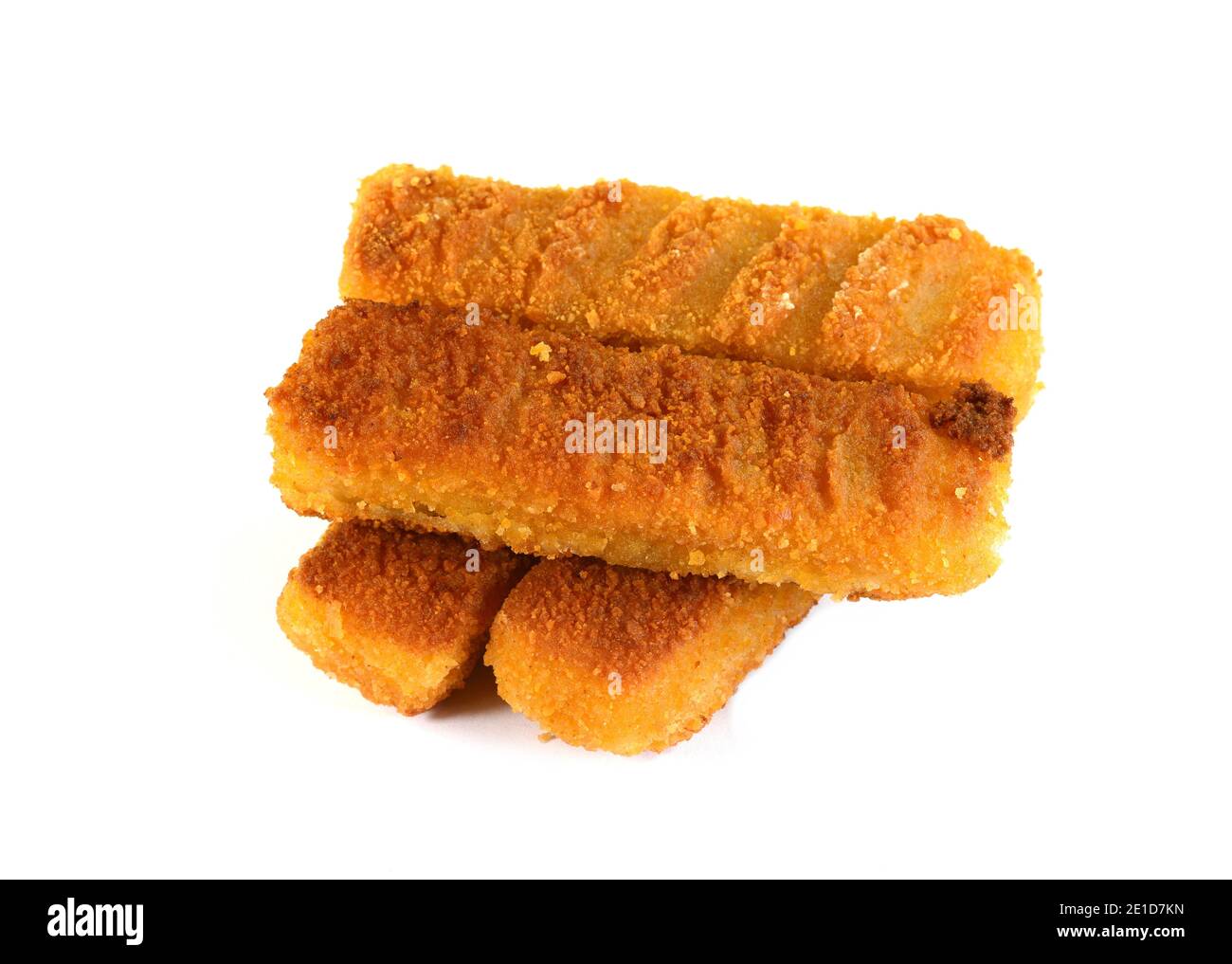 Crispy Fish fingers isolated on white background Stock Photo - Alamy