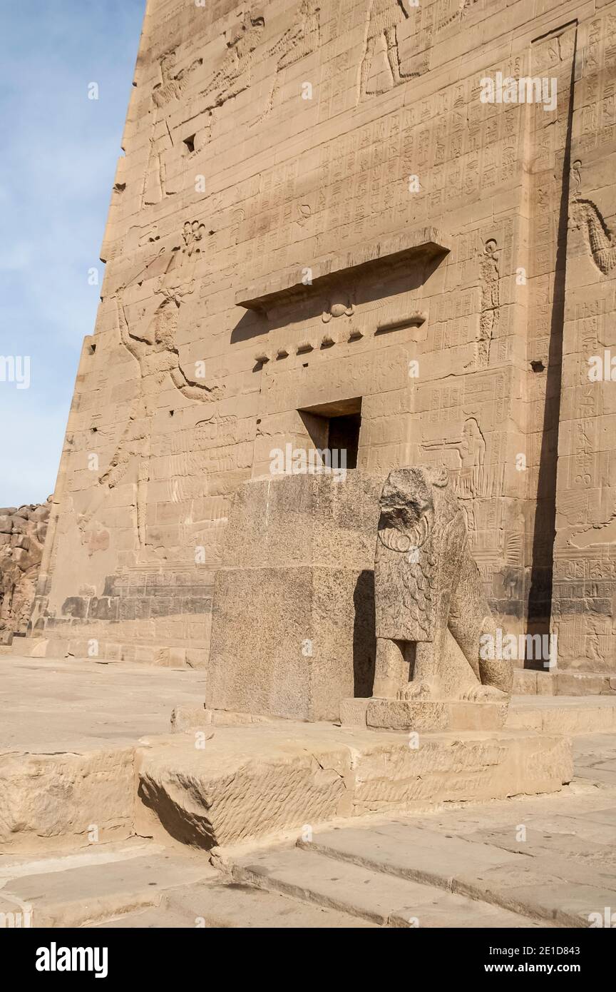 This is part of the massive entrance pylons to Philae the Temple of ...
