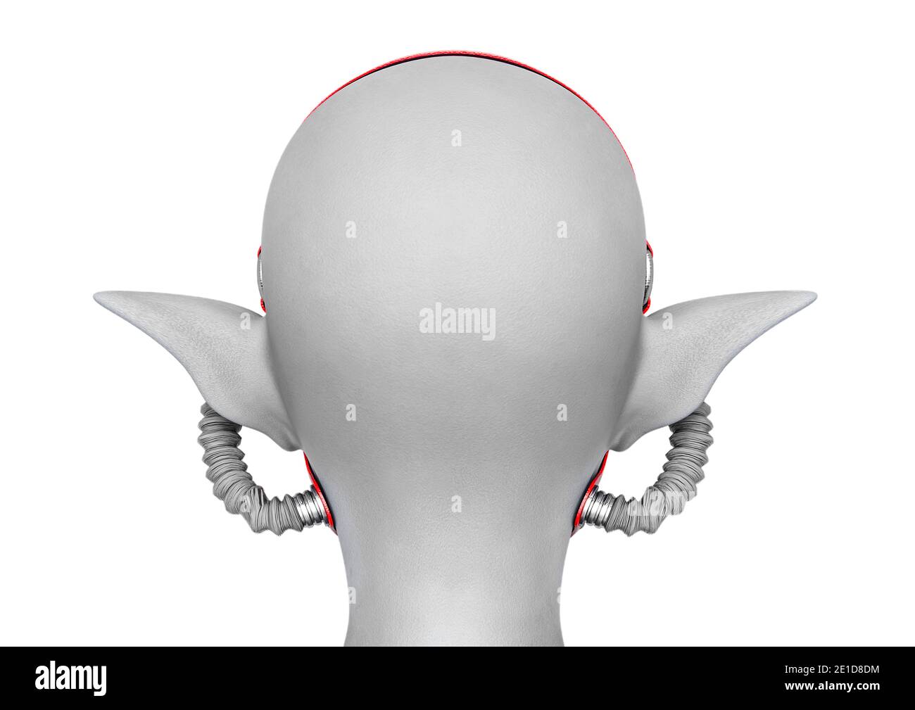 blue elf rear portrait in white background, 3d illustration Stock Photo ...