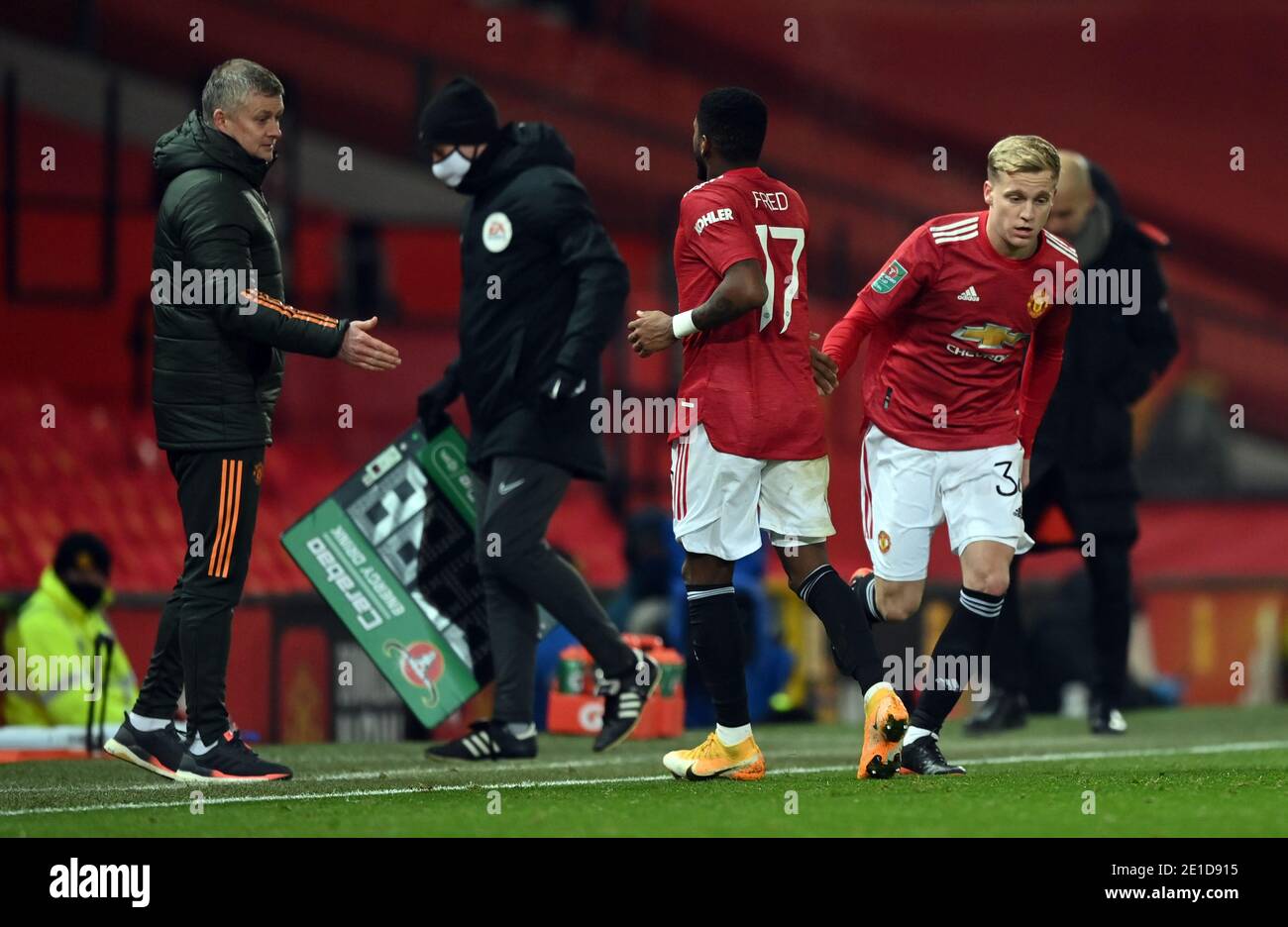 Manchester United's Timothy Fosu-Mensah replaces Fred during the ...