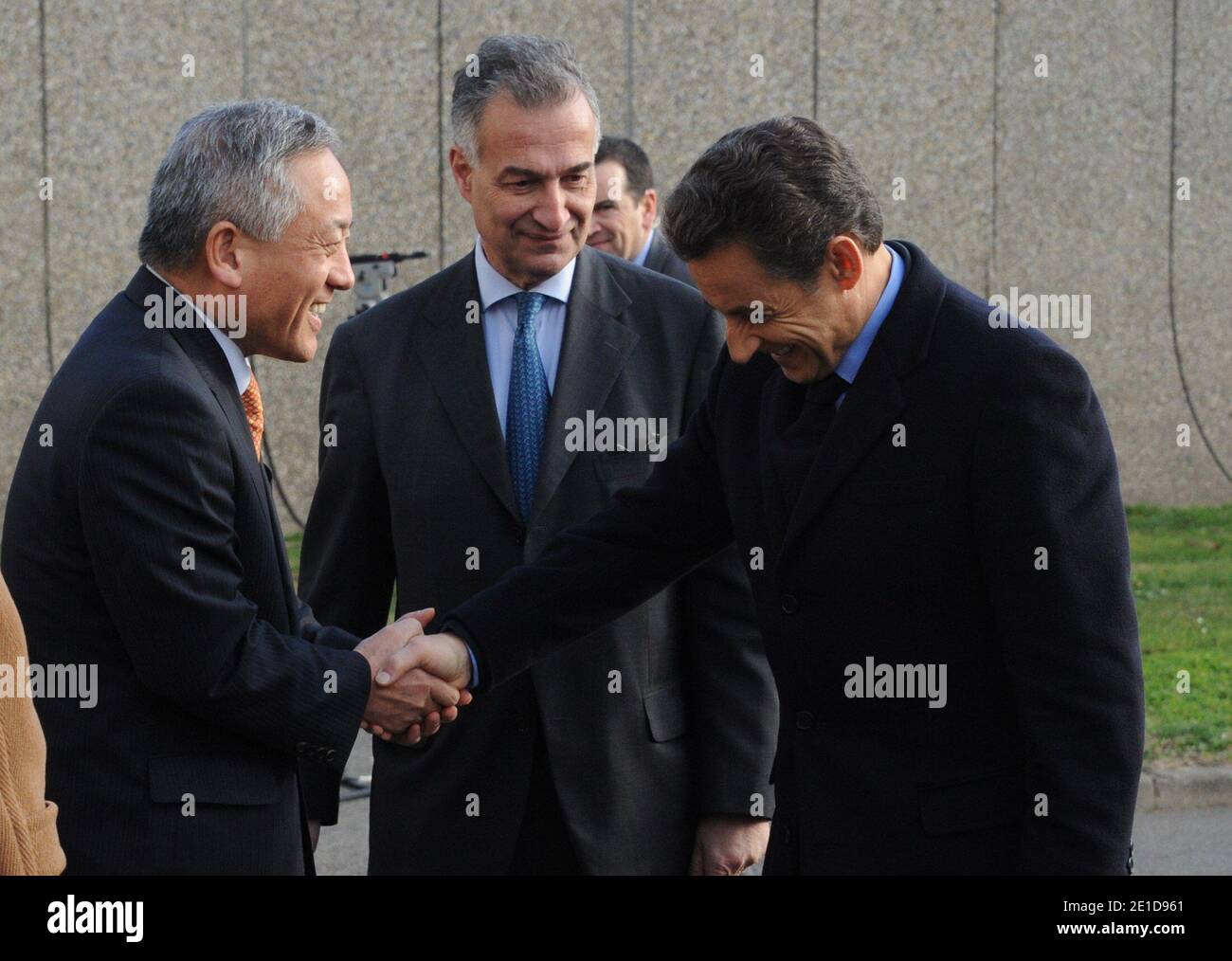 French President Nicolas Sarkozy received by Jacques Hardelay Saint ...