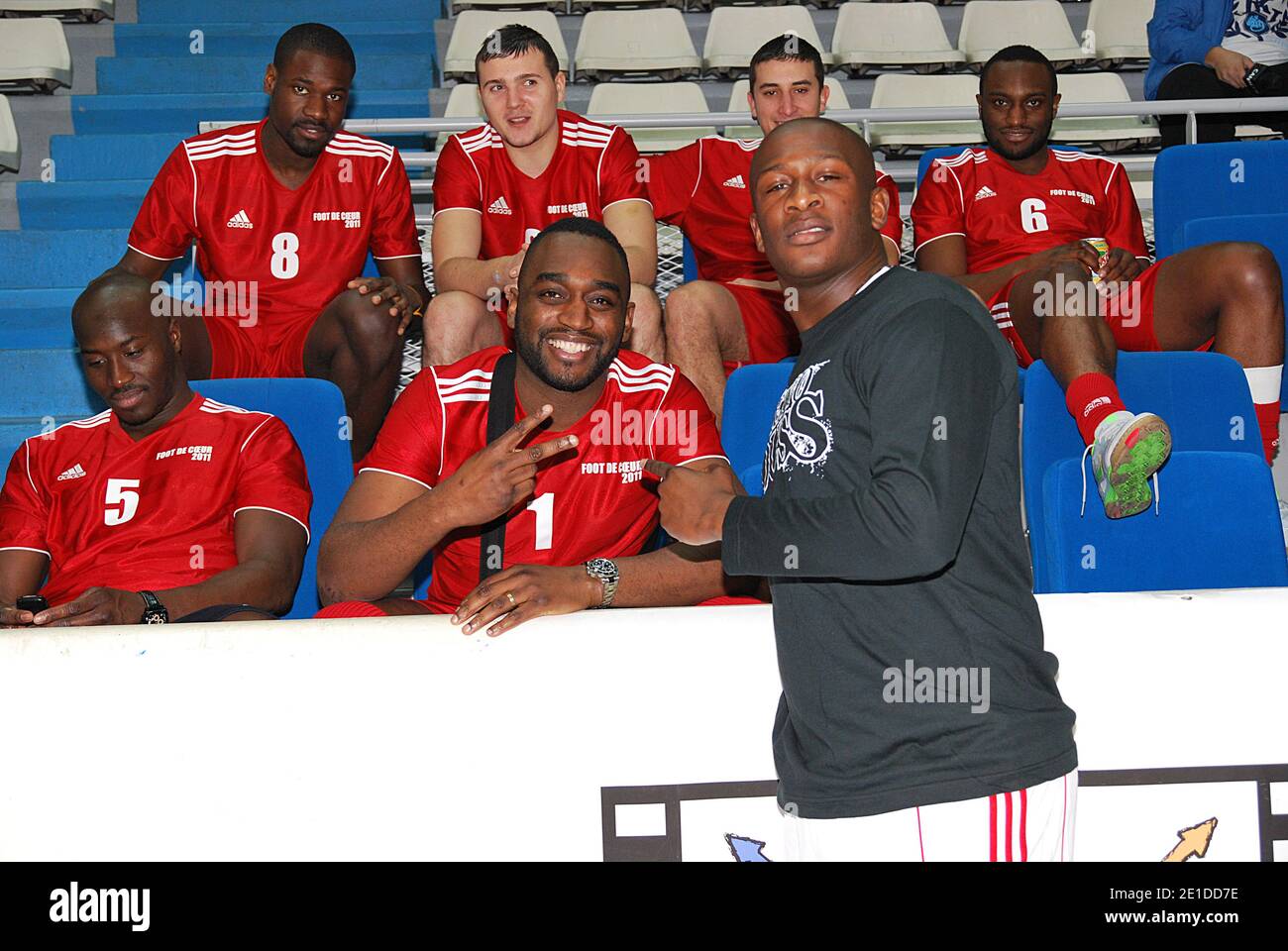 French rap singer Ghetto Youss during the soccer charity match of 'Foot ...