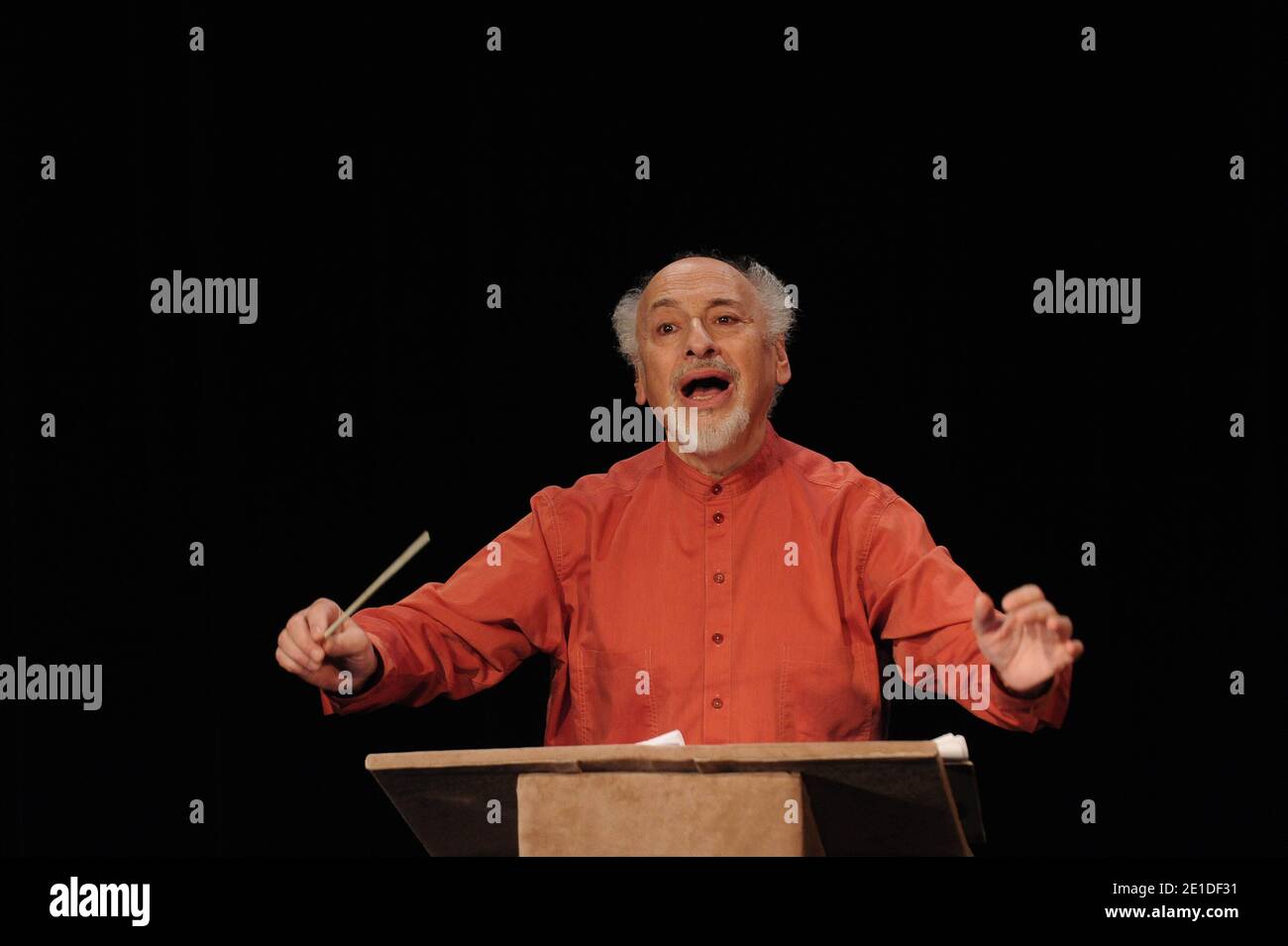 Comedian and writer Victor Haim rehearses his theater play 'Fureur' at ...