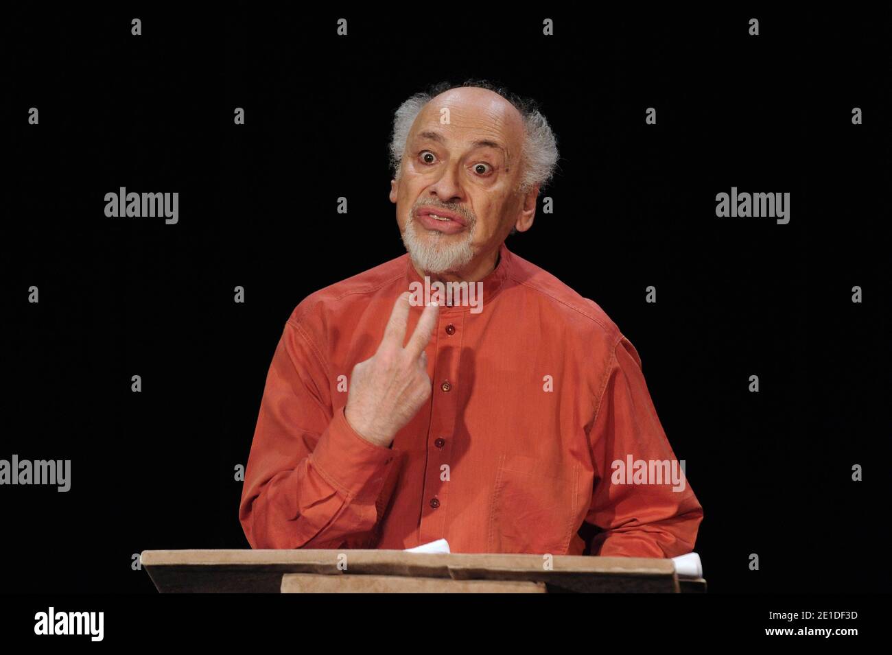 Comedian and writer Victor Haim rehearses his theater play 'Fureur' at ...