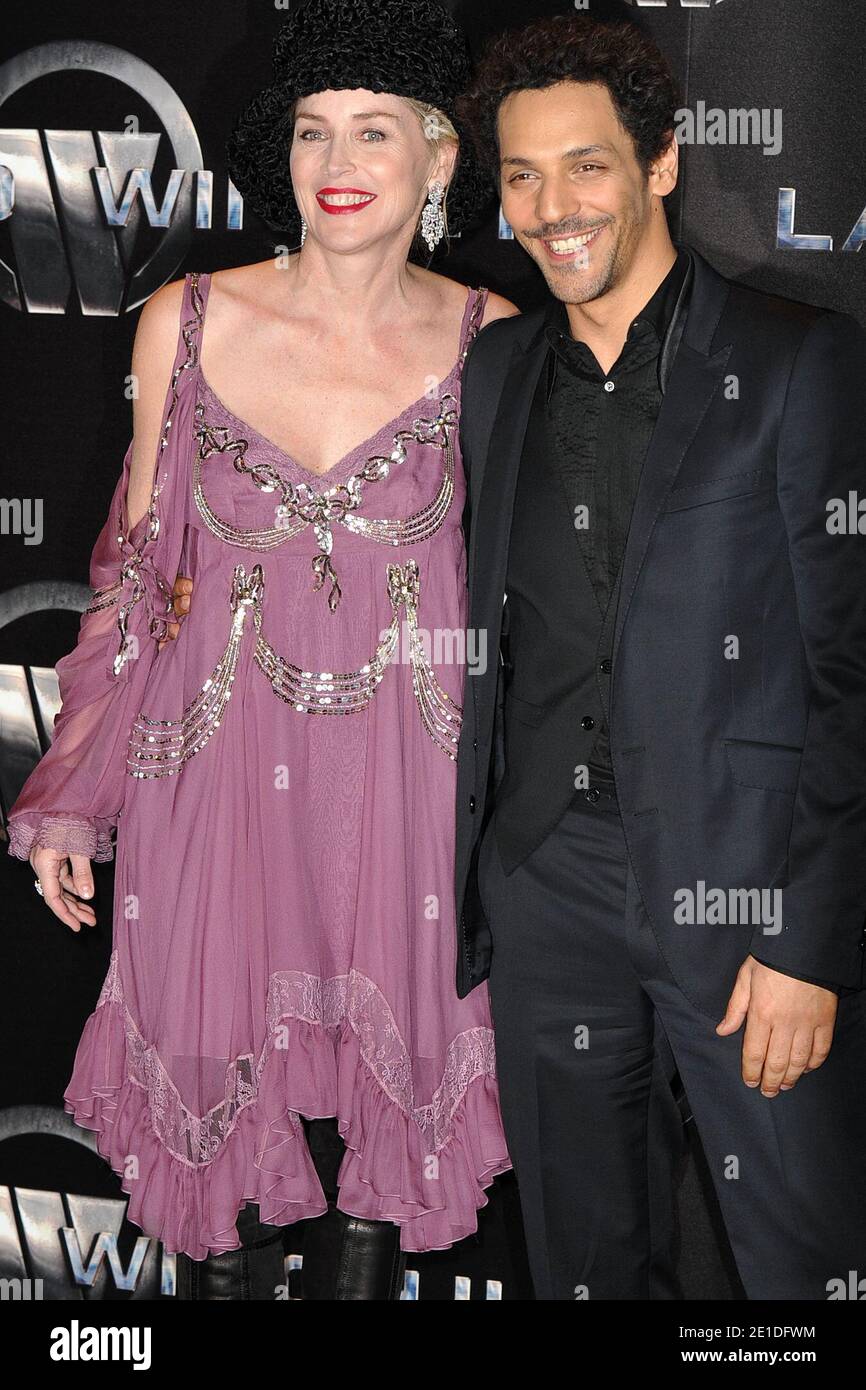 Sharon Stone and Tomer Sisley attend the premiere of 'Largo Winch 2 ...