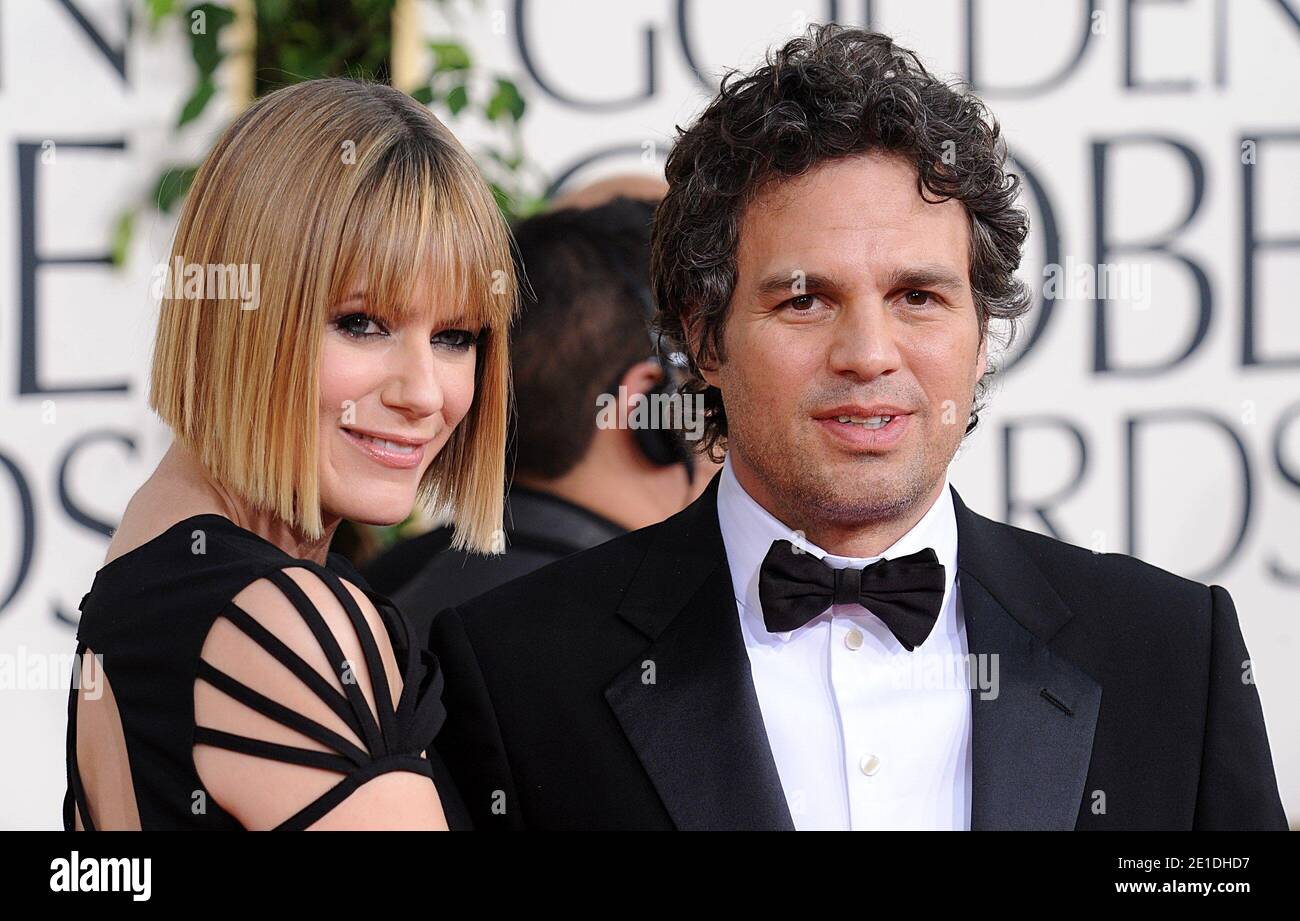 Mark Ruffalo and wife Sunrise arriving for the 68th Annual Golden Globe ...