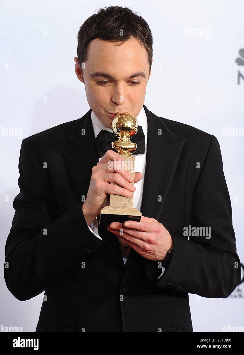 Jim Parsons with his award for Best Actor in a Television Series ...