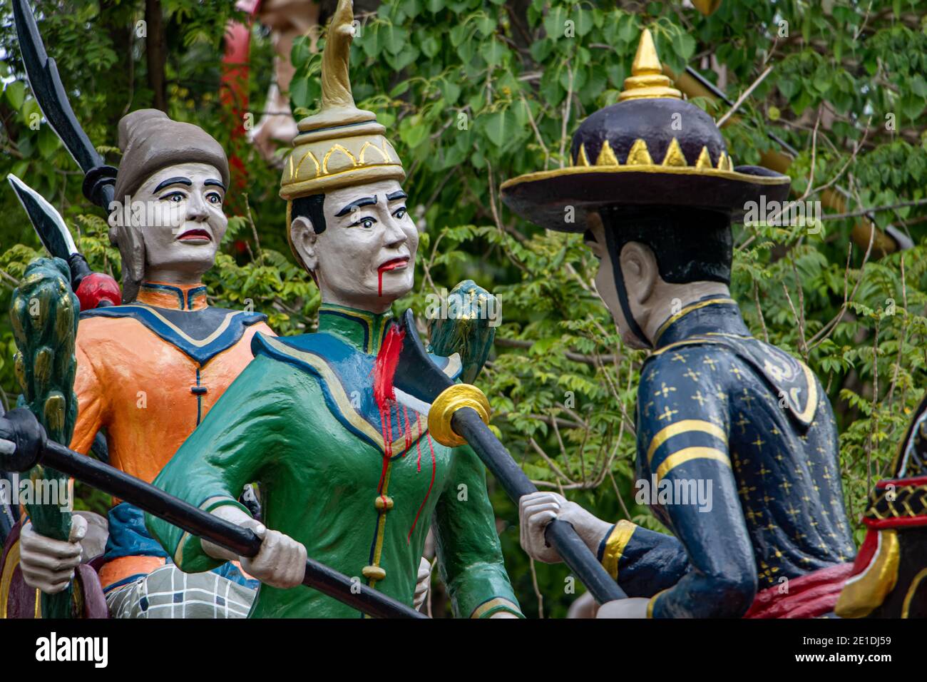 AYUTTHAYA,THAILAND, JUNE 03 2020, War scenes from the history of the ...