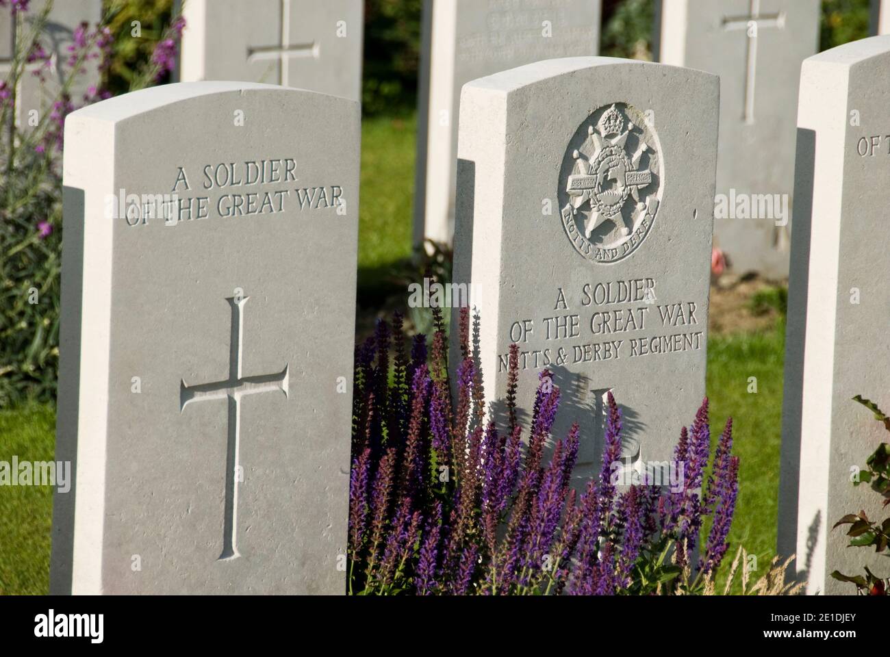 Graves of unknown World War One soldiers at the Tyne Cot Commonwealth ...