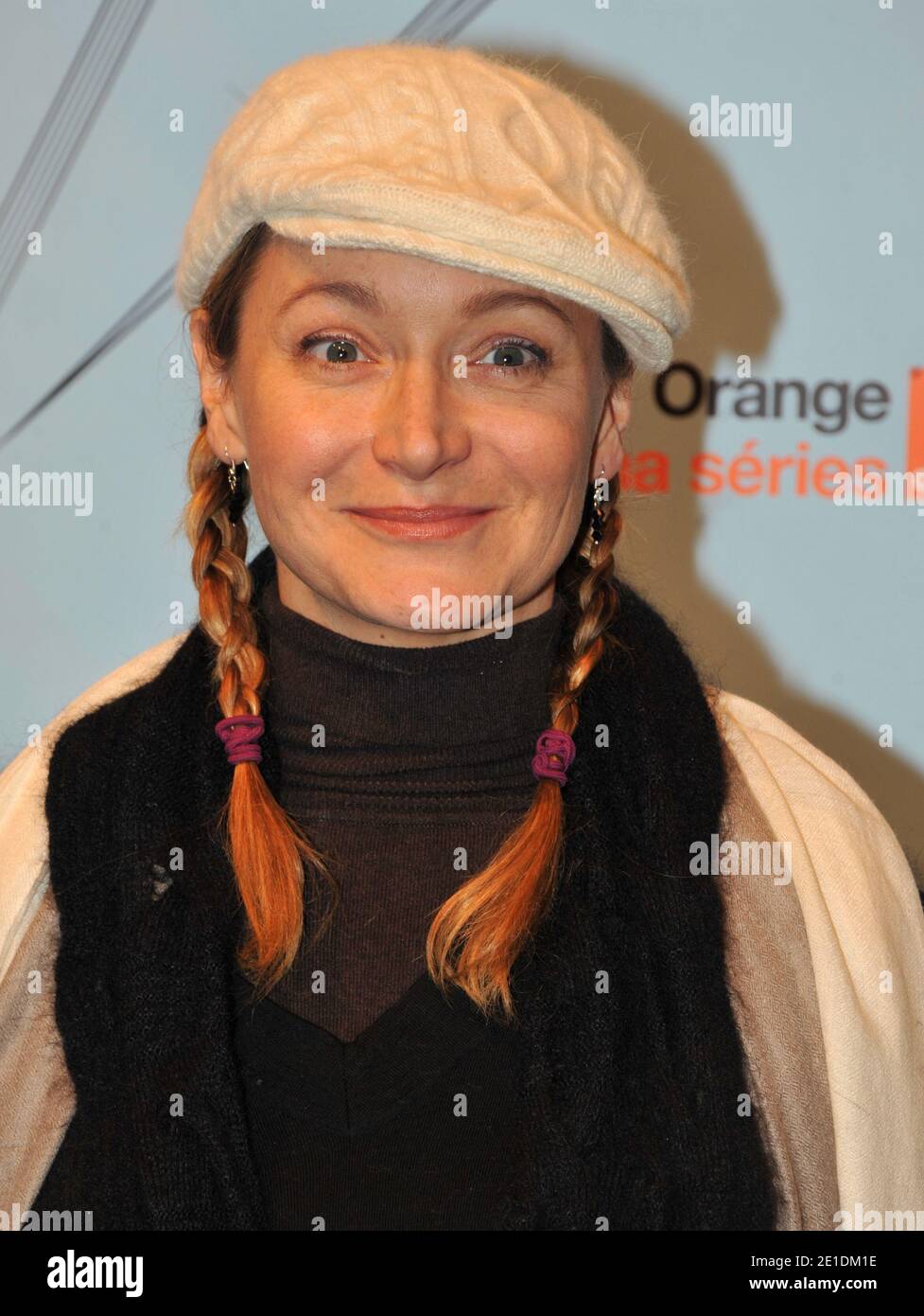 Julie Ferrier posing at a photocall during the 14th L'Alpe d'Huez Film ...