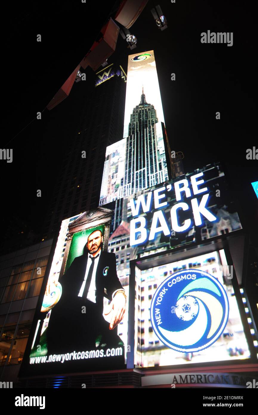 A view of the American Eagle billboard in Times Square which celebrates ...