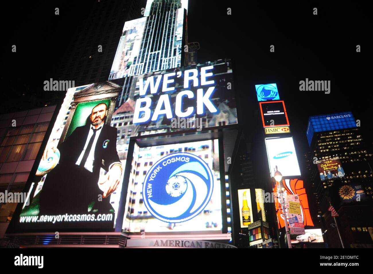 A view of the American Eagle billboard in Times Square which celebrates ...