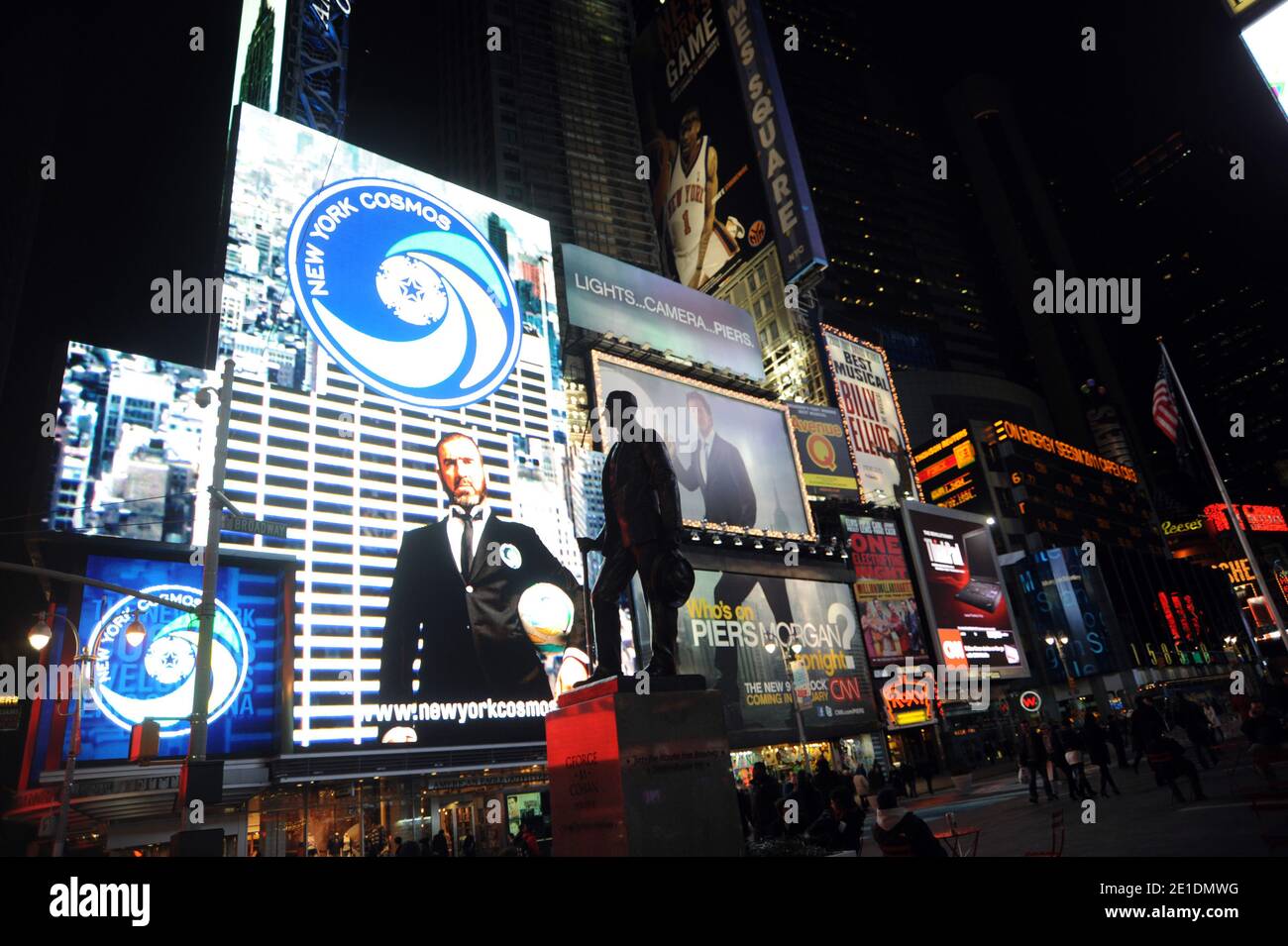 A view of the American Eagle billboard in Times Square which celebrates ...