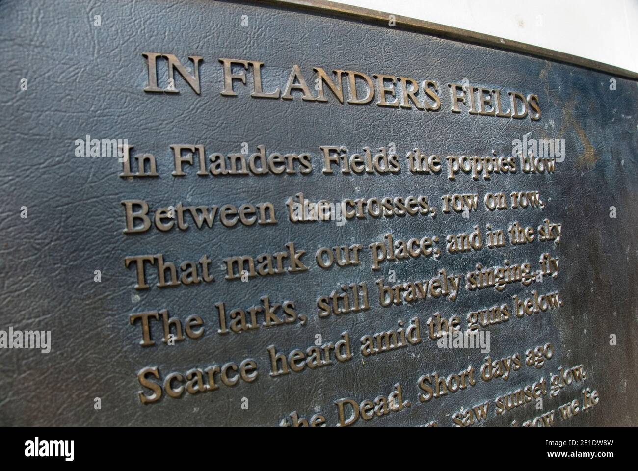 Plaque at Site John McCrae, a World War 1 memorial site named for John ...