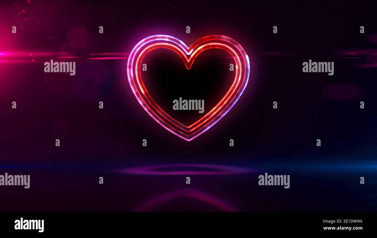 Heart love symbol, health, cyber tech romance, ai and cardio concept ...