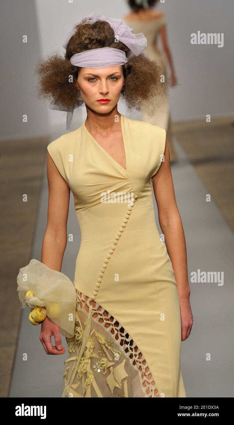 A model displays a creation of by Lebanese designer Khaled el Masri ...
