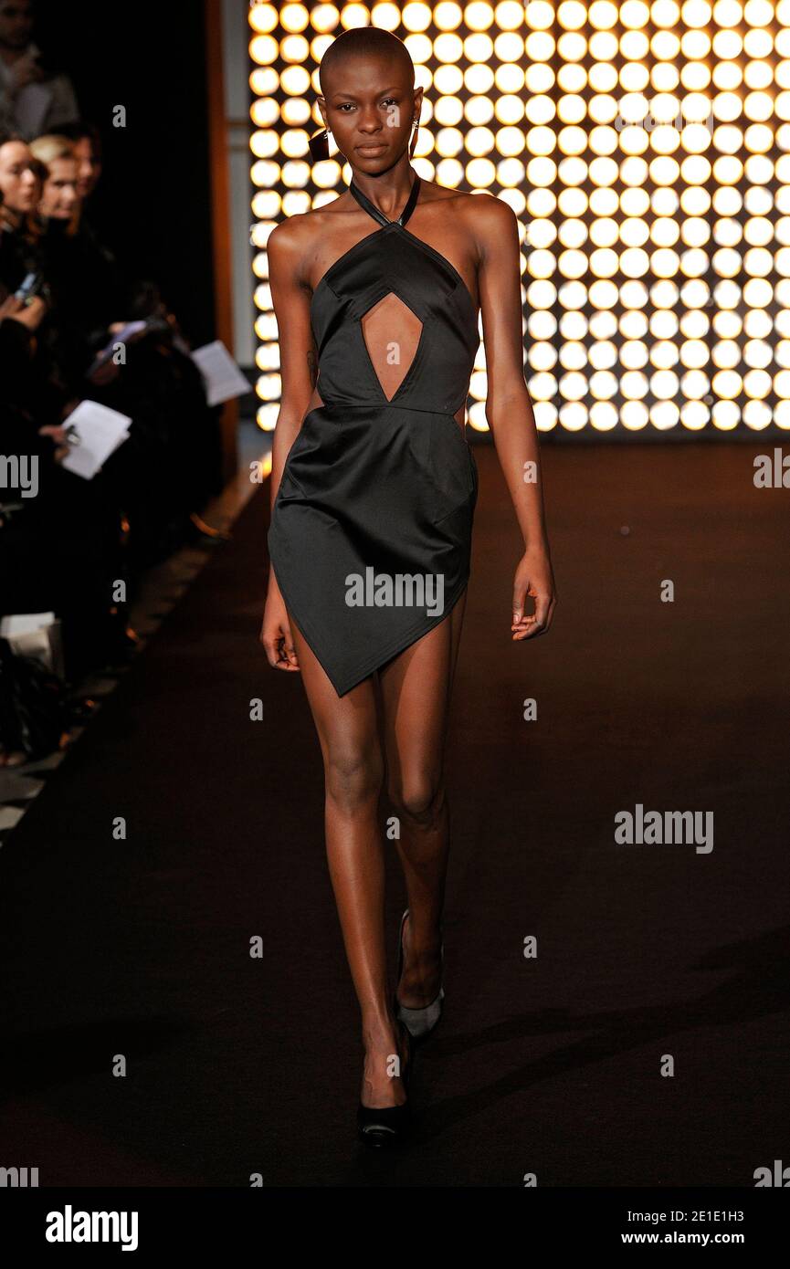 A model displays a creation of French fashion designer Fabien Rozan ...