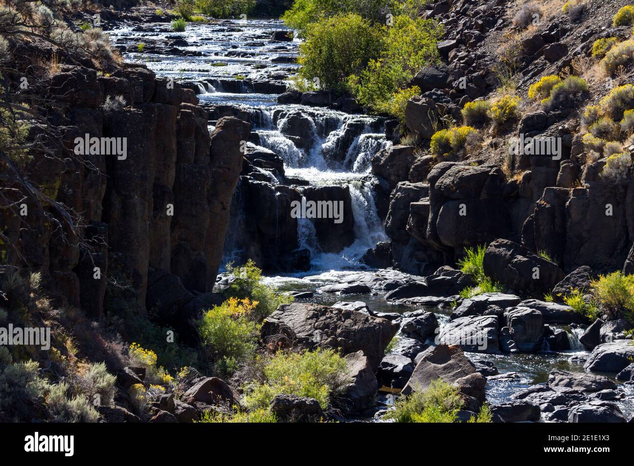 Deep Creek Falls, small roadside attraction in Oregon alongside highway ...