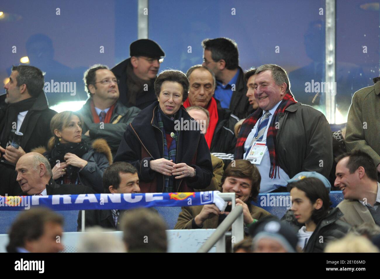 Princess Anne attends Rugby RBS 6 Nations Tournament , France vs ...