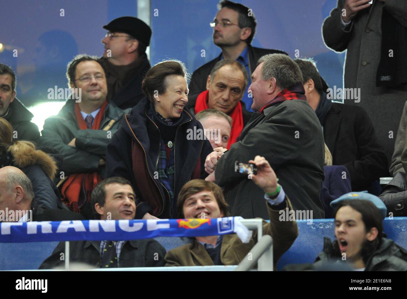 Princess Anne attends Rugby RBS 6 Nations Tournament , France vs ...