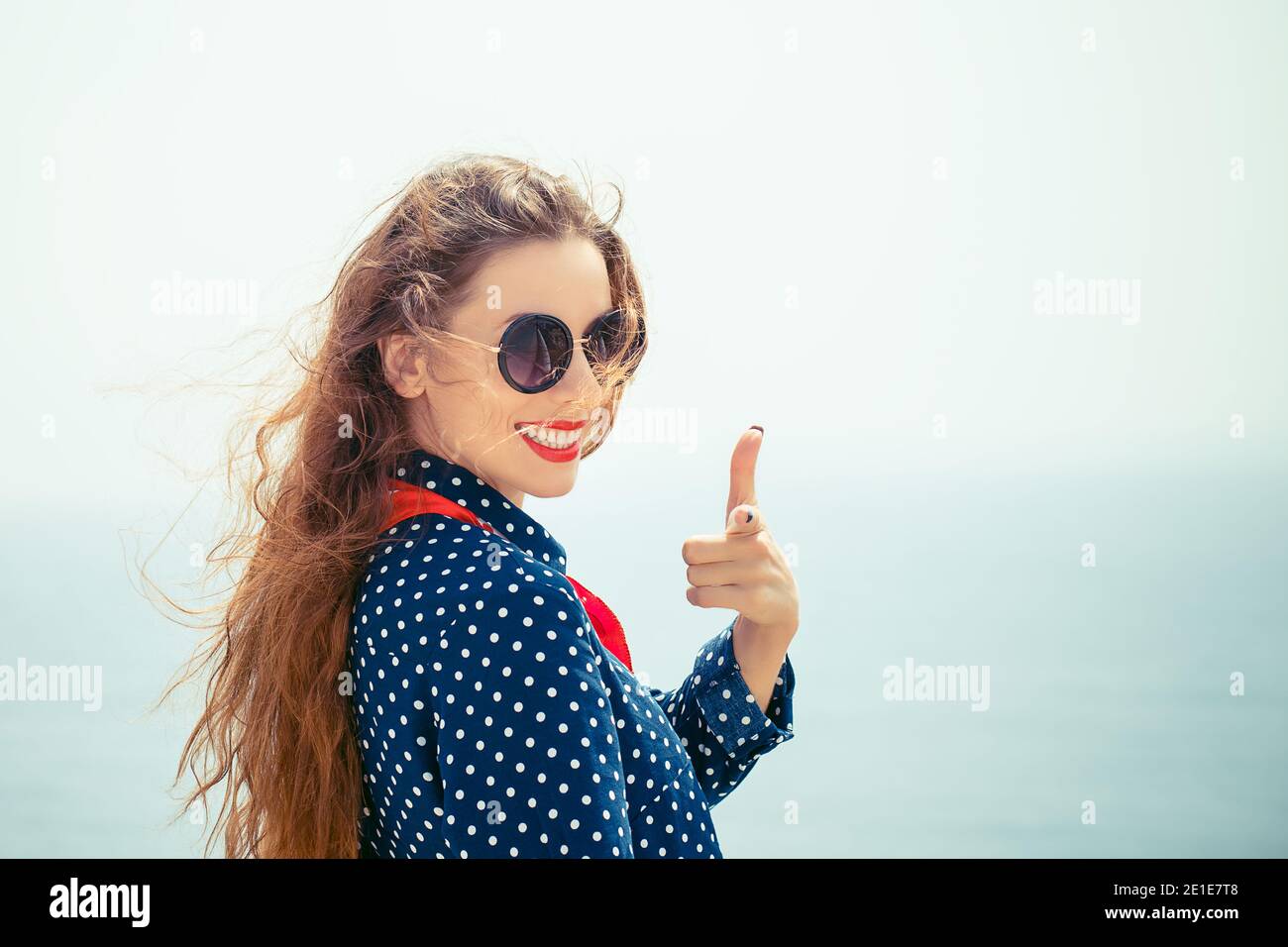 Closeup portrait beautiful young excited happy woman smiling laughing ...