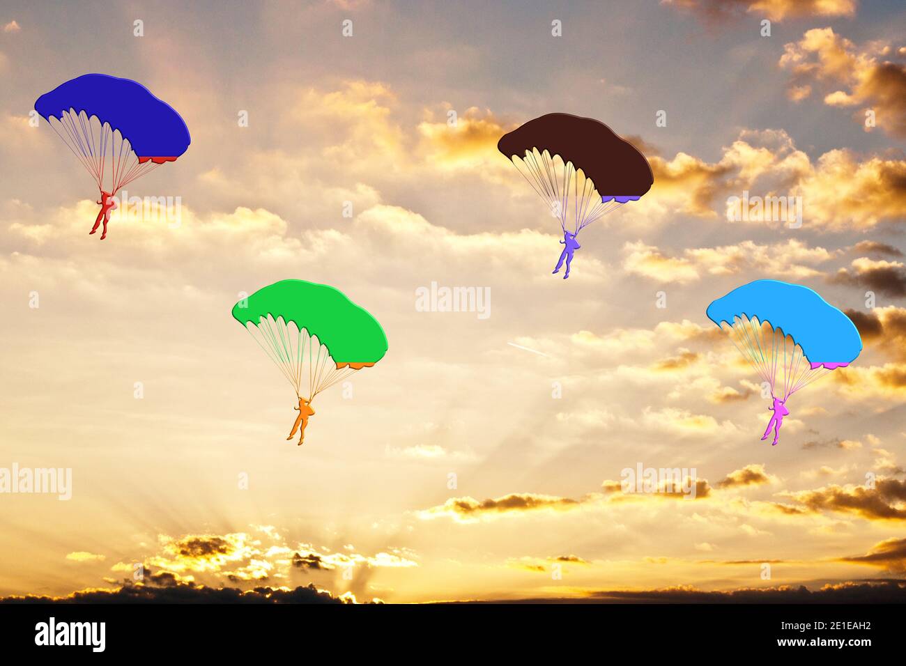 Colorful parachutes hi-res stock photography and images - Alamy