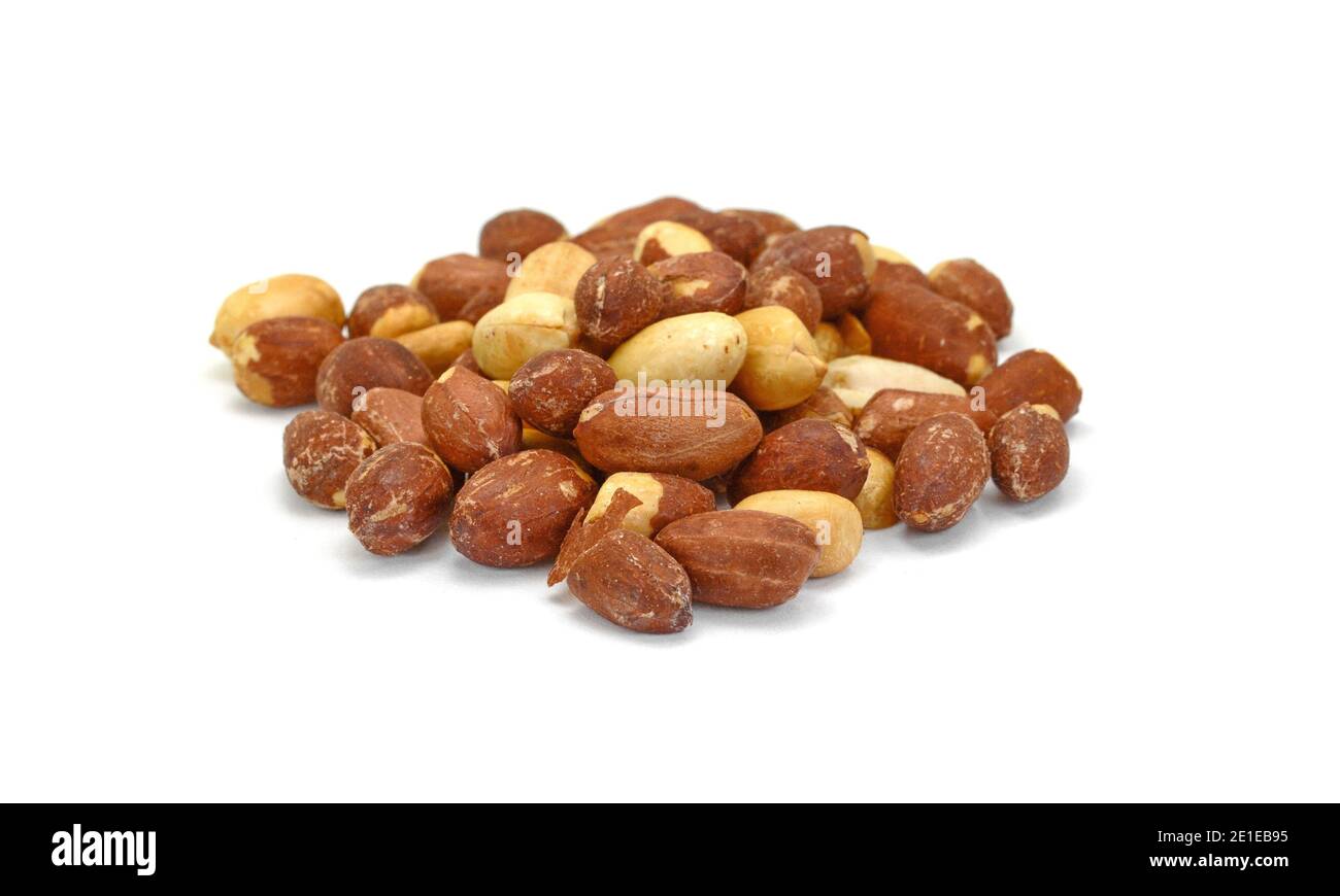 Salted peanuts isolated on white background Stock Photo - Alamy