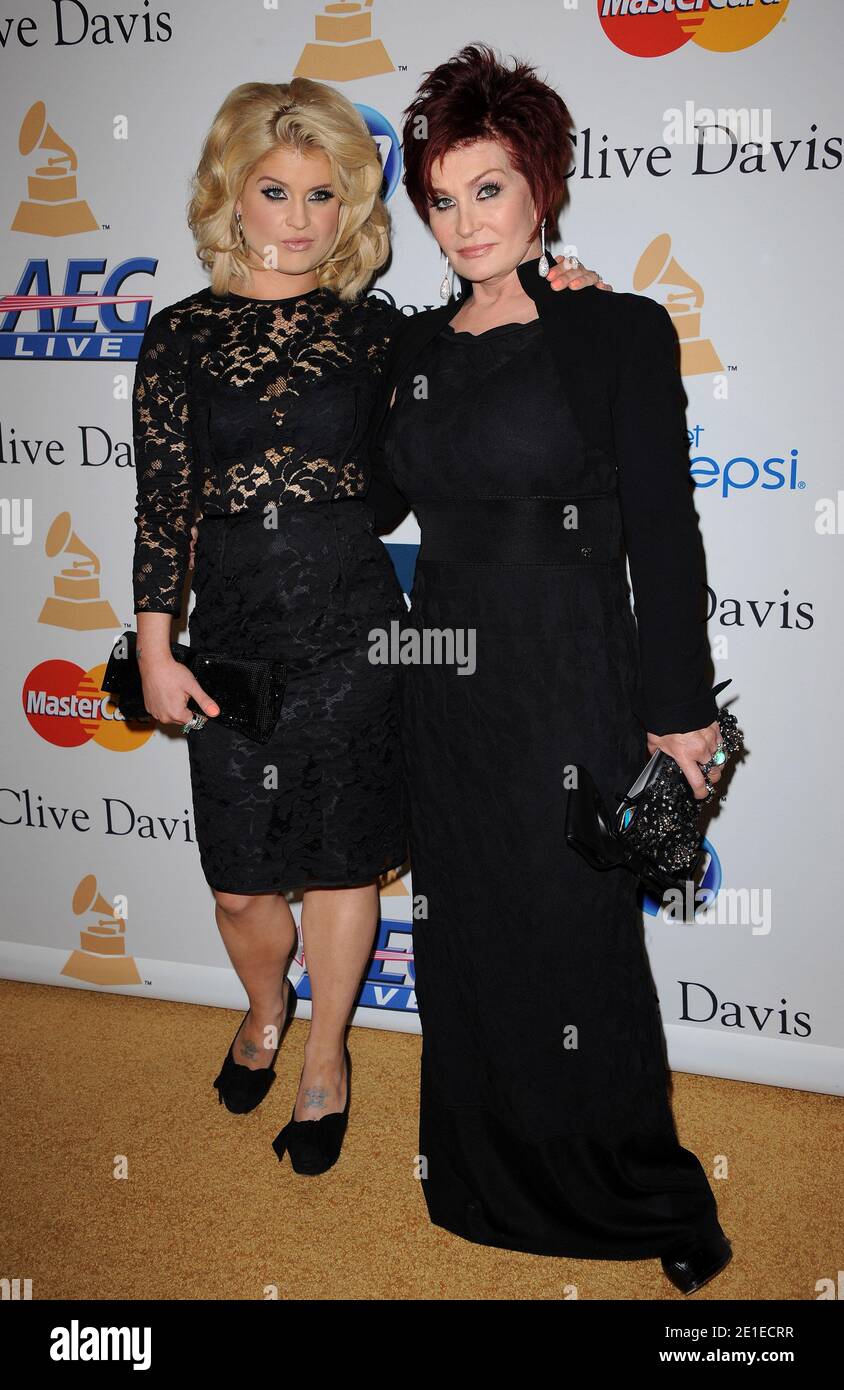Kelly Osbourne and Sharon Osbourne arriving at the 2011 Pre-GRAMMY Gala ...