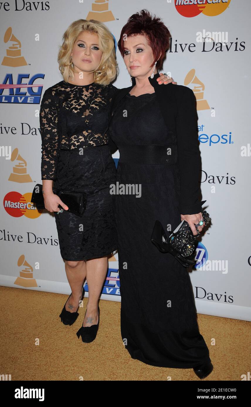 Kelly Osbourne and Sharon Osbourne arriving at the 2011 Pre-GRAMMY Gala ...