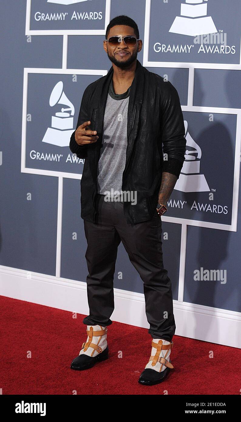 Usher arriving at the 53rd Annual Grammy Awards held at the Staples ...