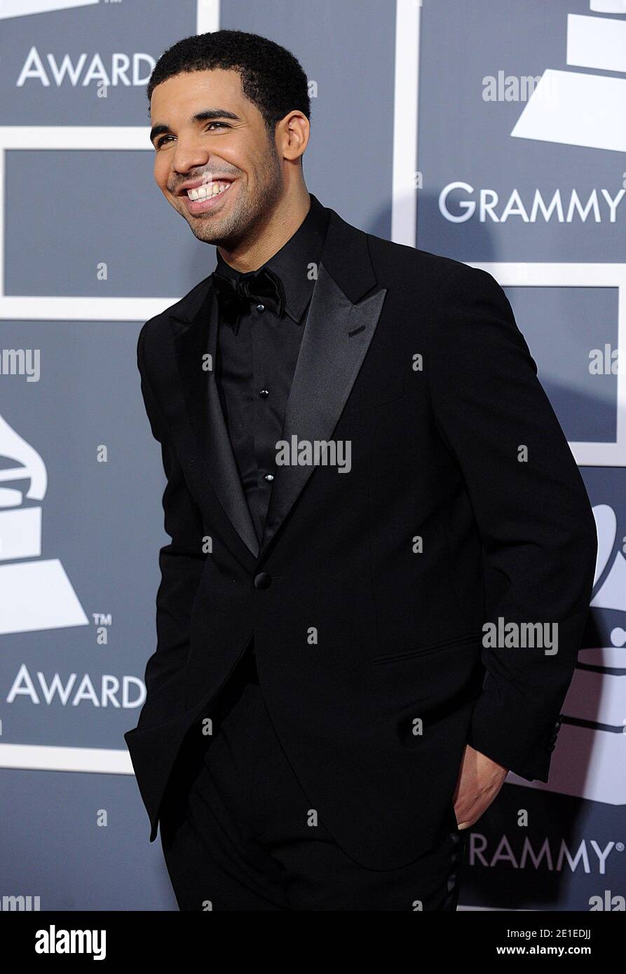 Drake arriving at the 53rd Annual Grammy Awards held at the Staples ...