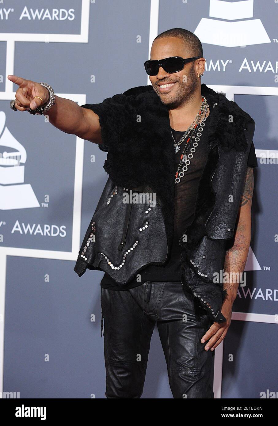 Lenny Kravitz arriving at the 53rd Annual Grammy Awards held at the ...