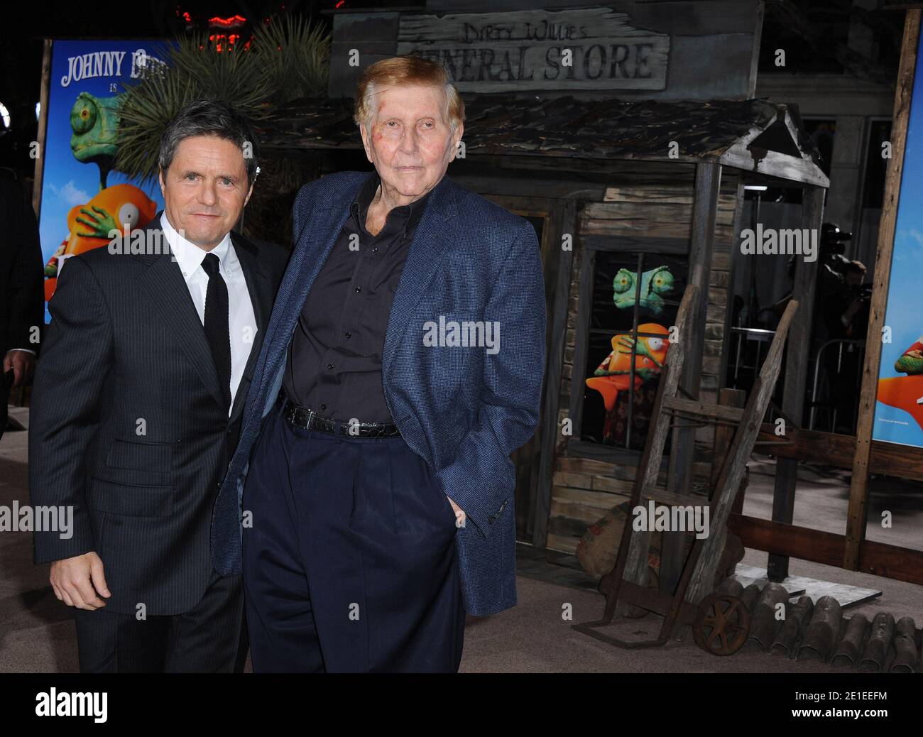 Brad Grey and Sumner Redstone arriving at the premiere of Paramount ...