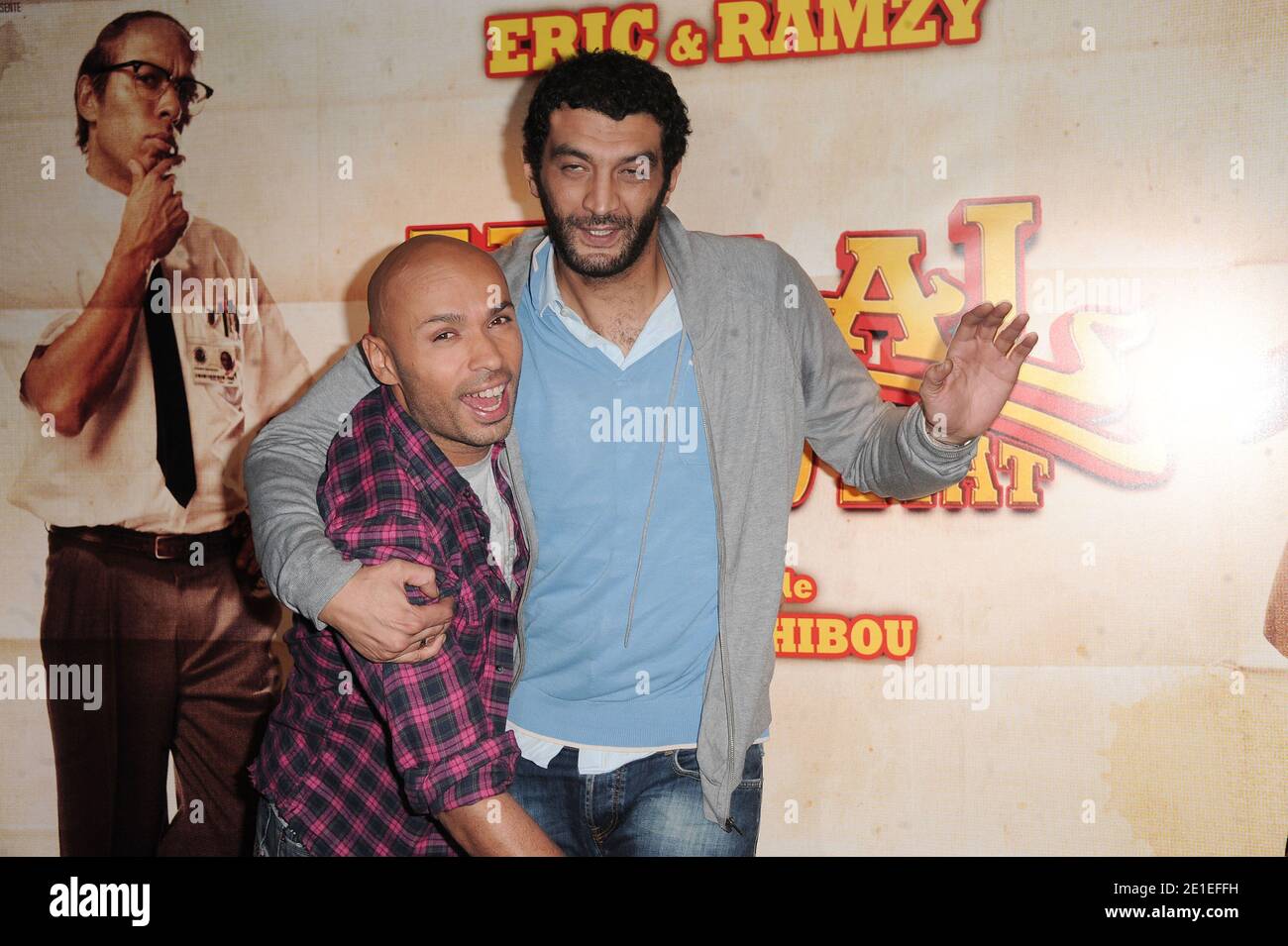 Actors Eric Judor and Ramzy Bedia attend the Premiere of ' Hallal ...