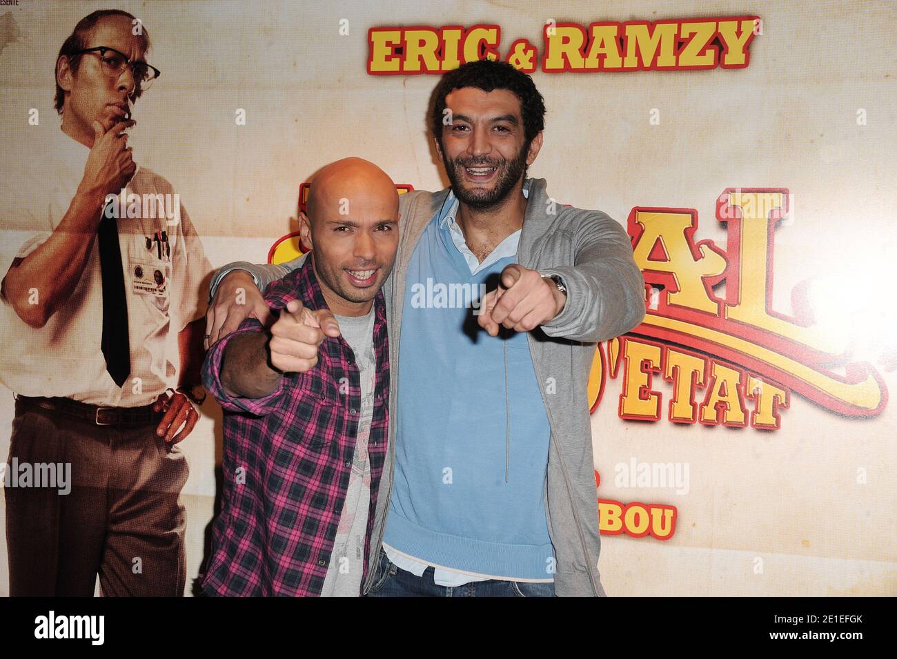 Actors Eric Judor and Ramzy Bedia attend the Premiere of ' Hallal ...