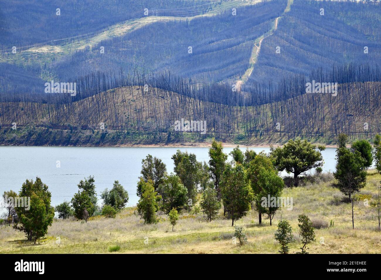 A view of Blowering Dam between Tumut and Talbingo in New South Wales ...