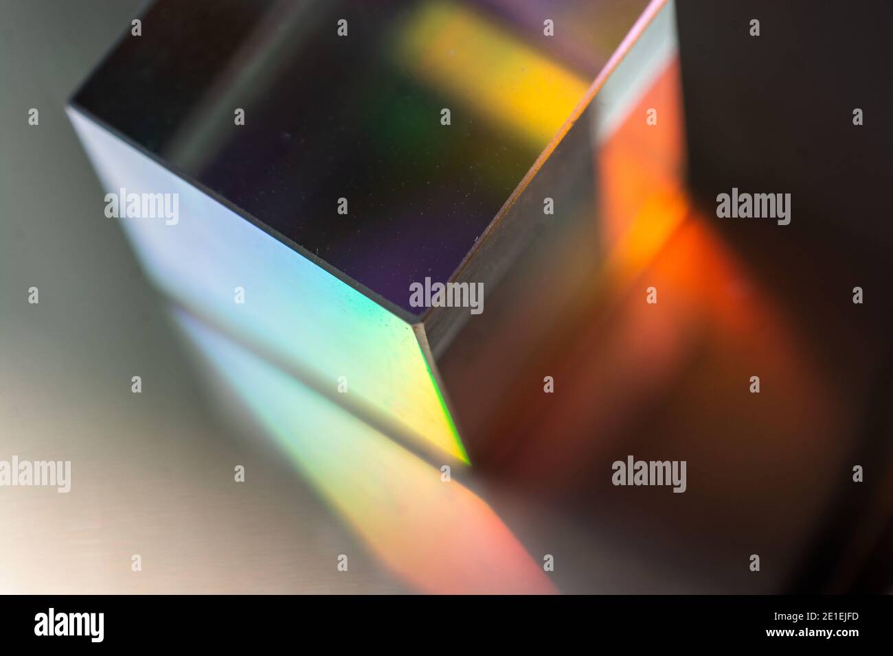 Optical glass cube Light dispersion,spectrum. Physics optics Stock Photo - Alamy