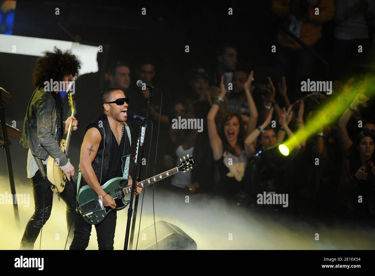 Lenny Kravitz performs at the 2011 NBA All-Star Game held at the ...