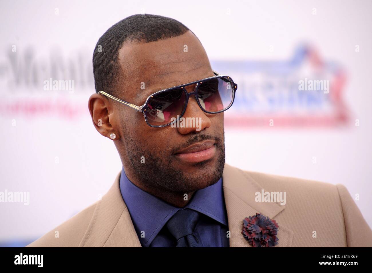 LeBron James arriving at the 2011 NBA All-Star Game held at the Staples ...