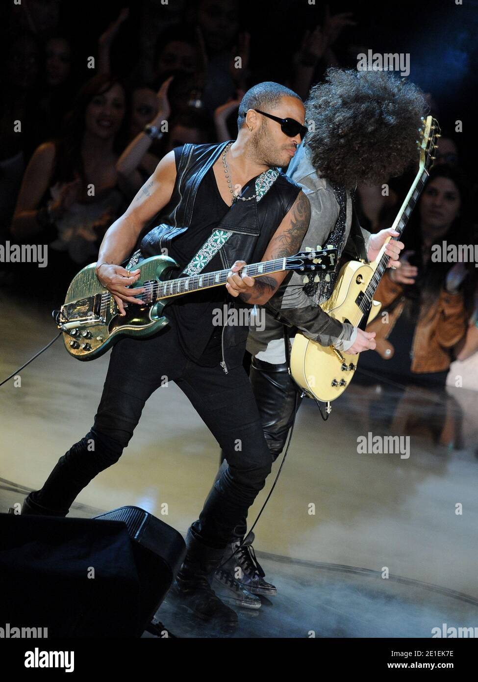 Lenny Kravitz performs at the 2011 NBA All-Star Game held at the ...