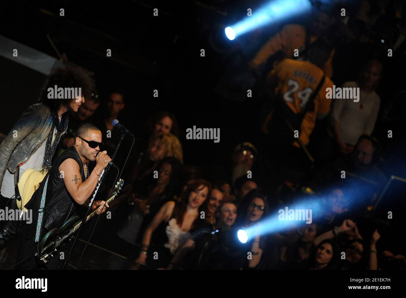 Lenny Kravitz performs at the 2011 NBA All-Star Game held at the ...