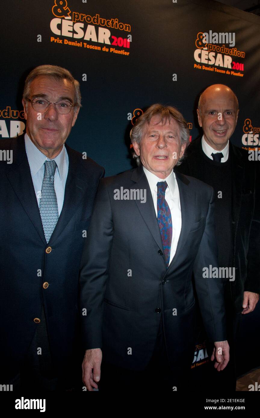 Producers Alain Sarde and Roman Polanski attending the diner for the ...