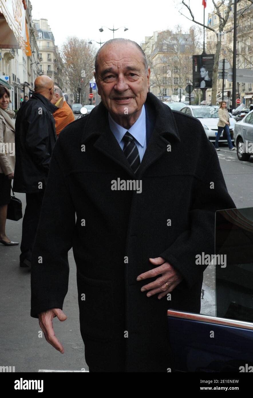 Former French president Jacques Chirac has lunch at the Brasserie Lipp ...