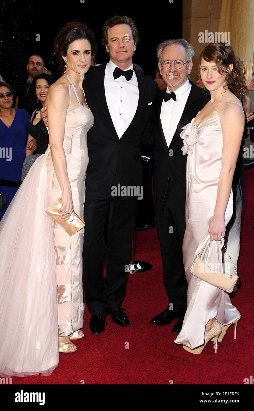 Livia Giuggioli, Colin Firth, Steven Spielberg and his daughter Sahsa ...