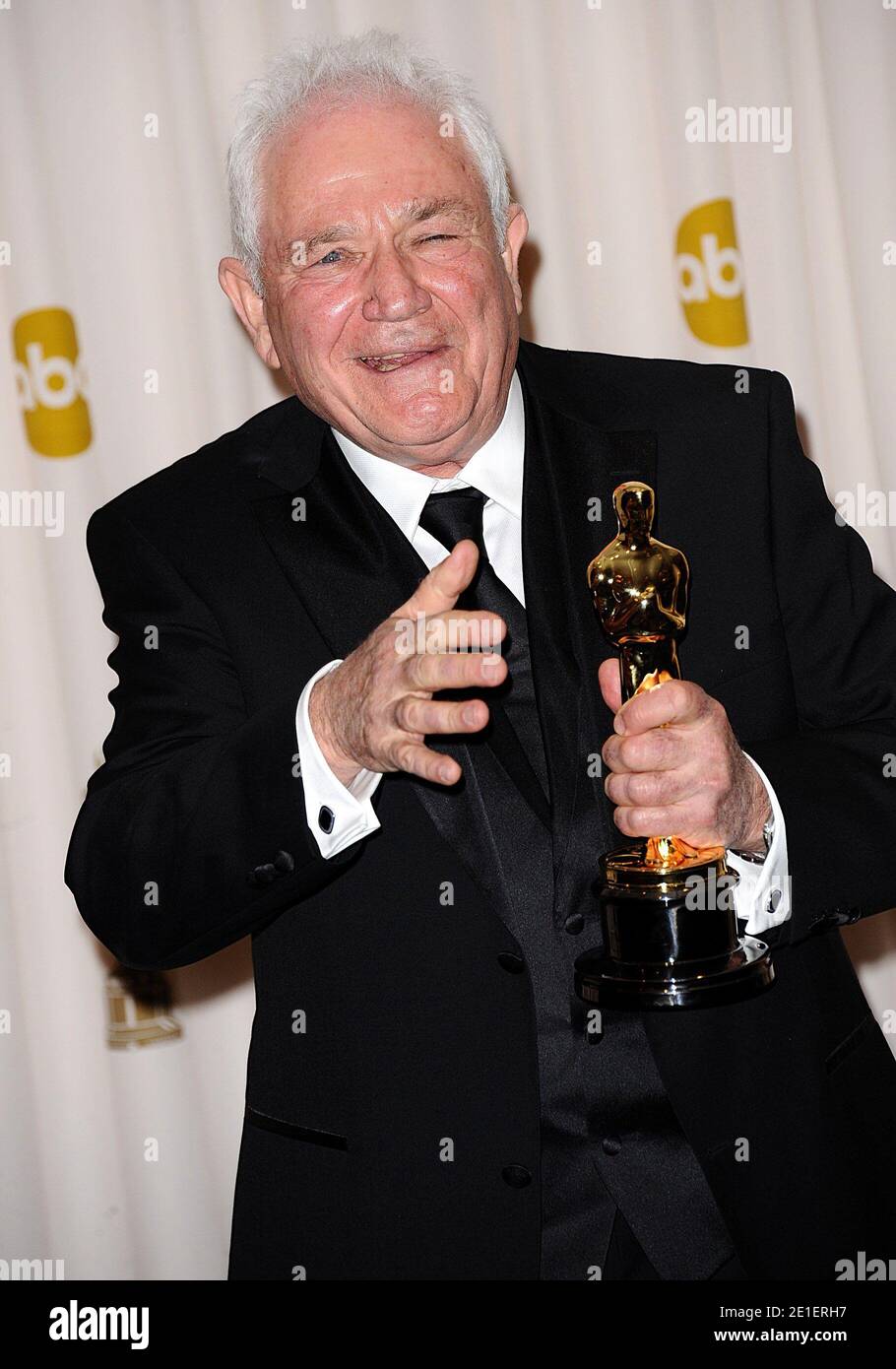 Academy award winner David Seidler poses in the press room with the ...
