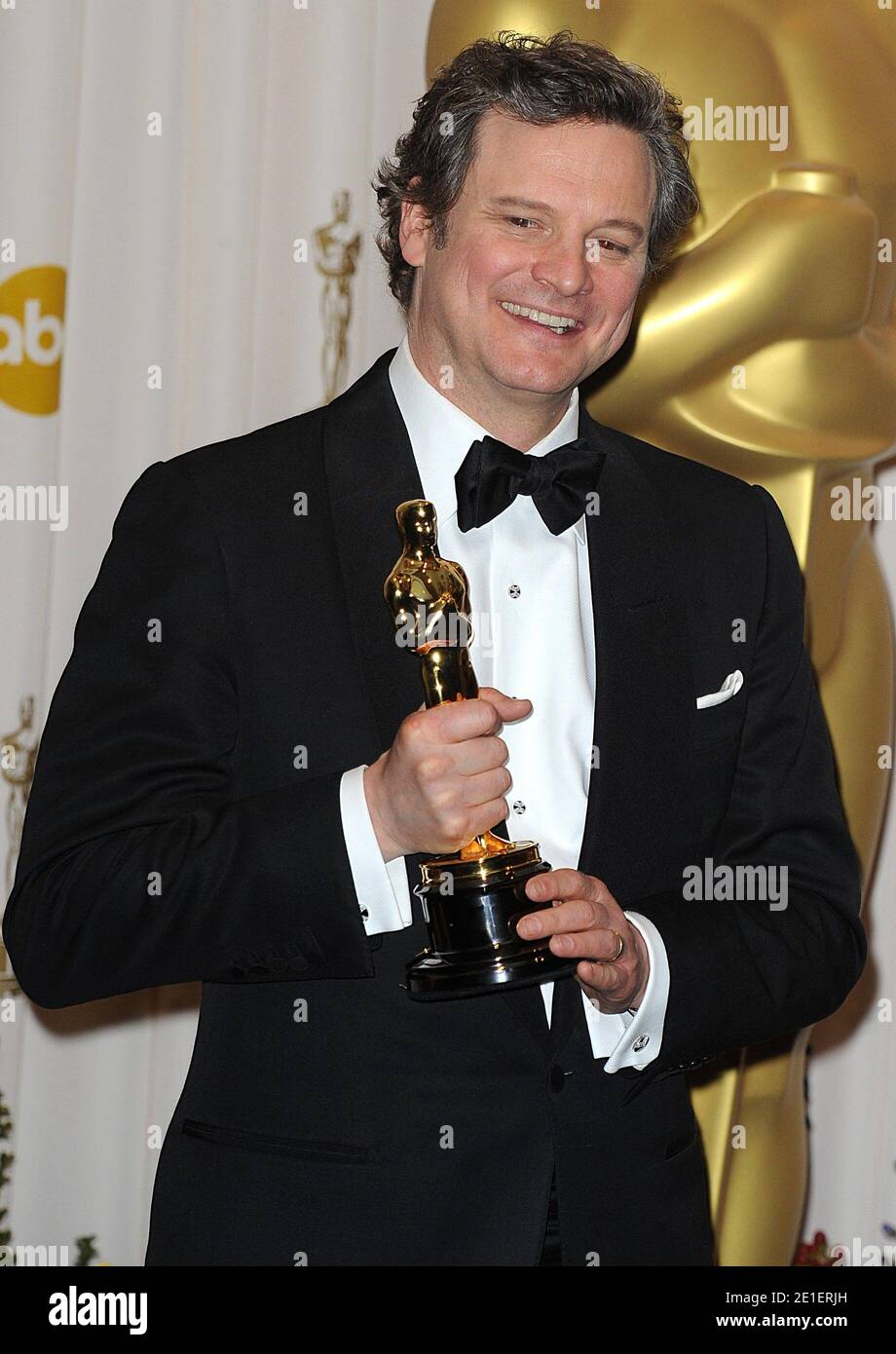 Colin Firth with the Best Actor award, received for The King's Speech ...